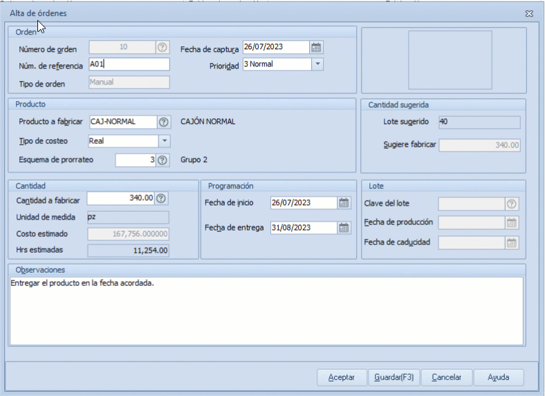 Interfaz SAE - PROD - Crear órdenes - Método 1 - Portal de Clientes ...